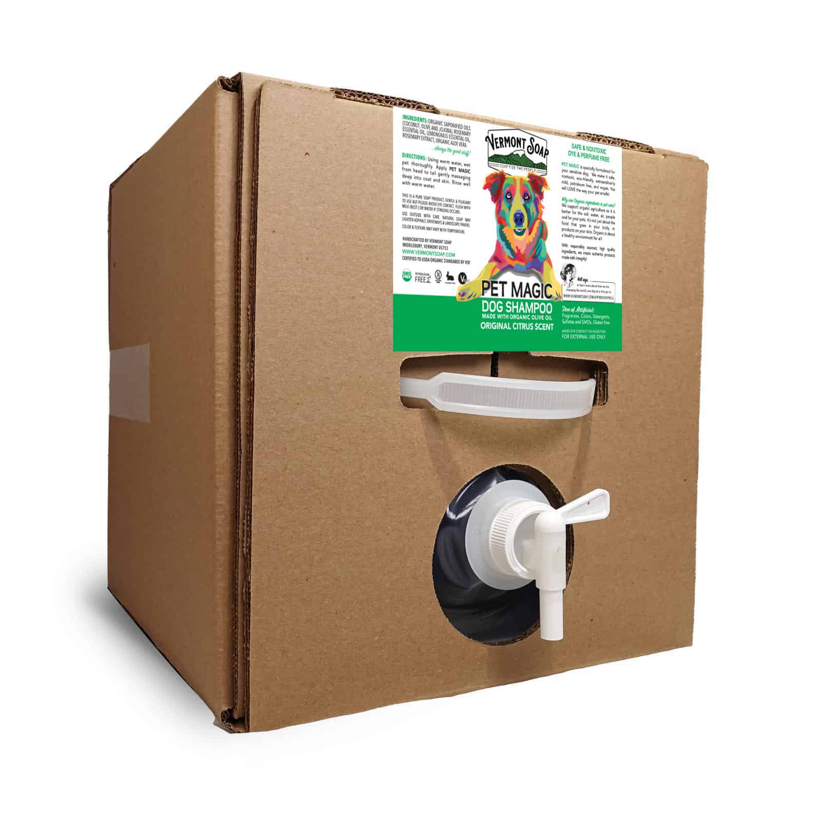 Citrus Scented Pet Magic Dog Shampoo 5 Gallon Cubetainer