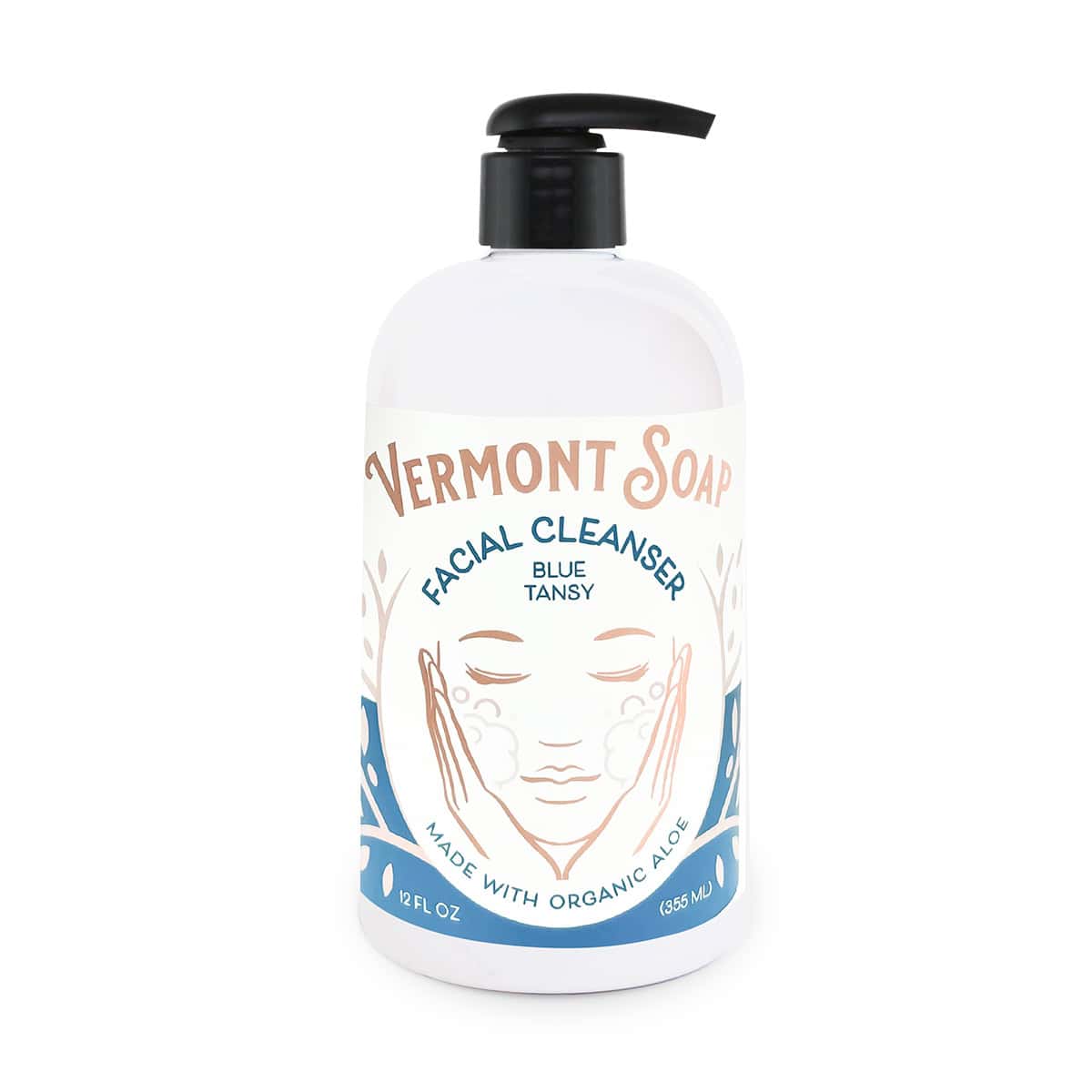 Blue Tansy Facial Cleanser 12oz Pump - Vermont Soap